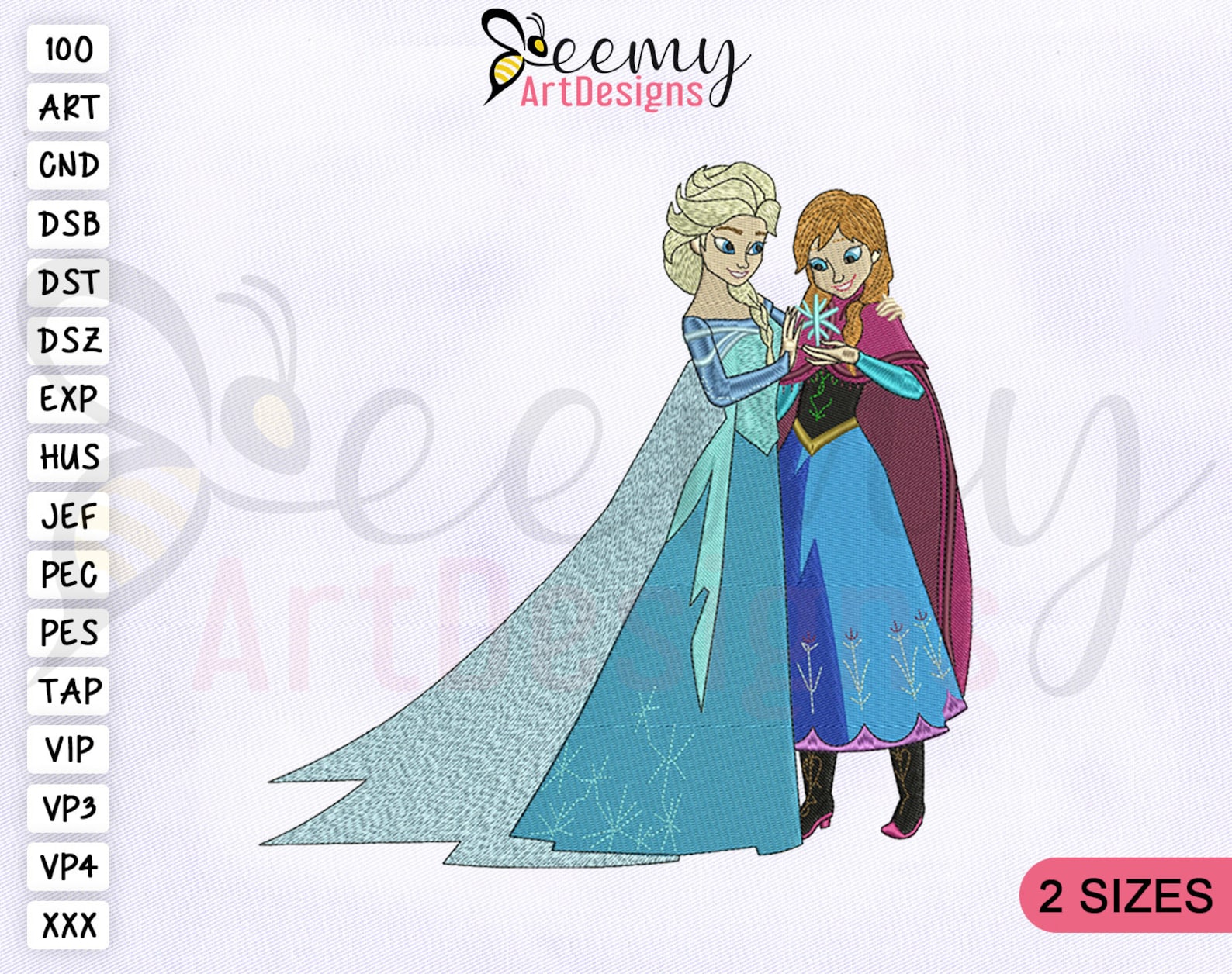 Frozen Princess Elsa & Anna Embroidery Design, 4x4 and 5x7 Hoop ...