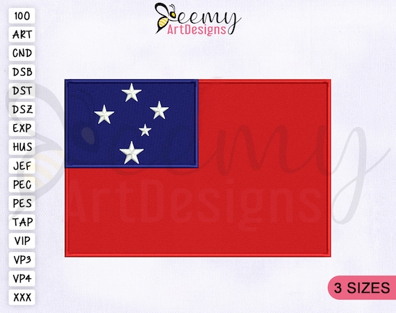Samoa Flag Machine Embroidery Design 2.5x2.5 Cap Design - Etsy