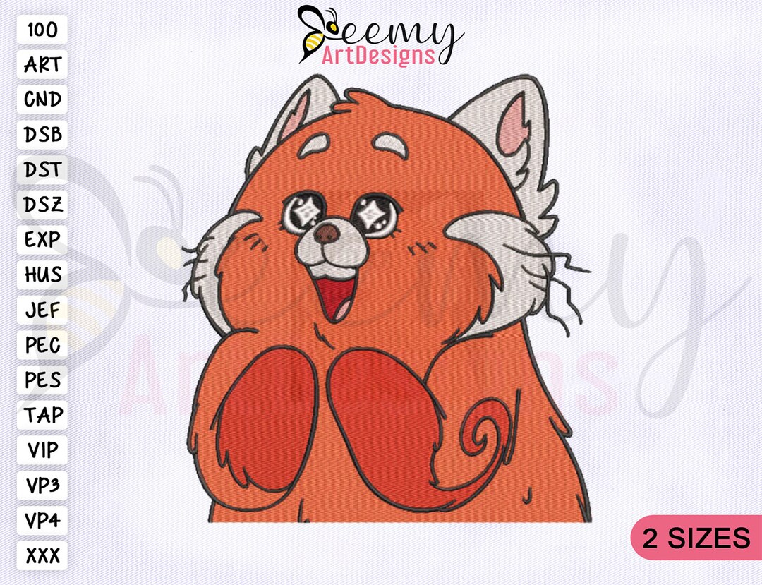 Turning Red Panda Machine Embroidery Design, Turning Panda Machine ...