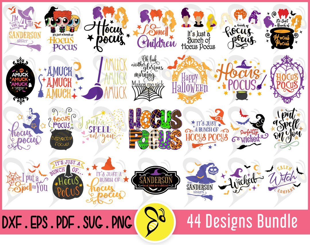 Hocus Pocus SVG Vector Art Bundle, Halloween Svg, Hocus Pocus SVG Cut ...