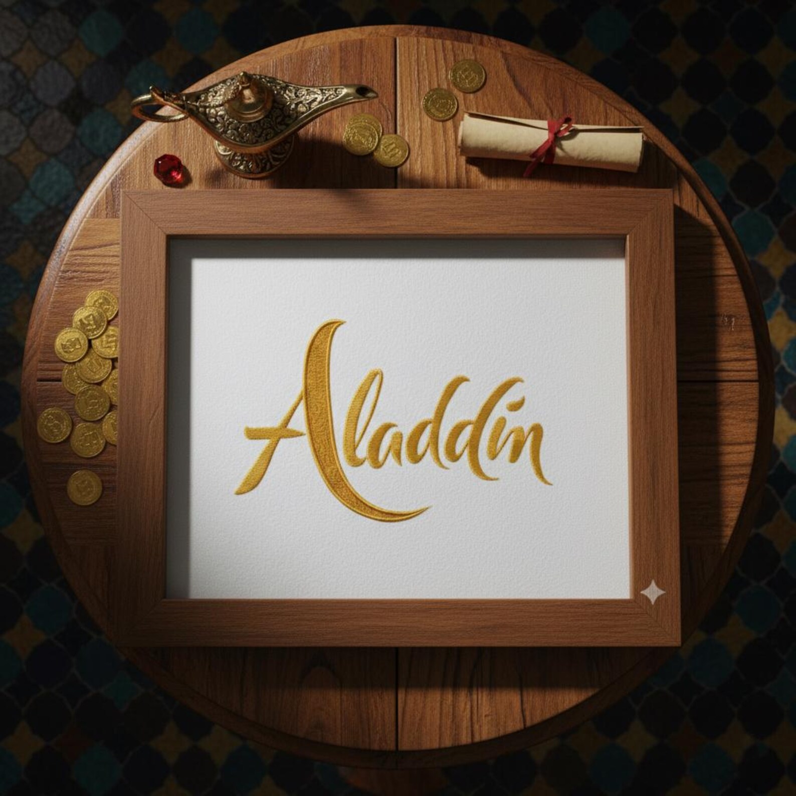 Aladdin Logo Machine Embroidery Design, Logo Embroidery Design, Aladdin ...