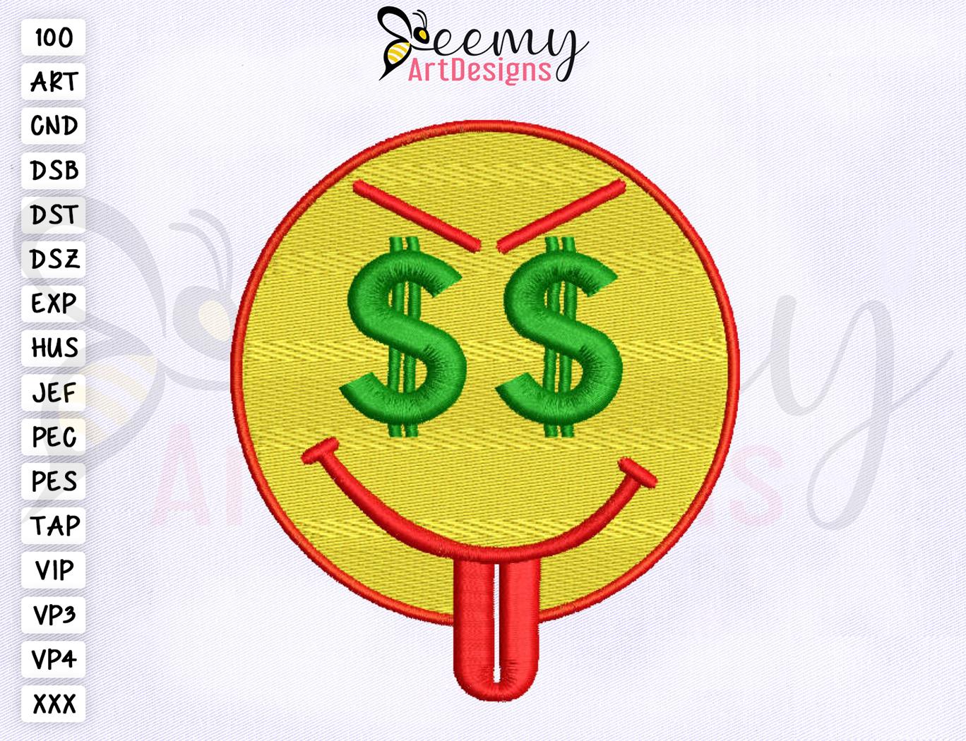 Smiley Face Machine Embroidery Design | 4x4 Hoop Embroidery Design ...
