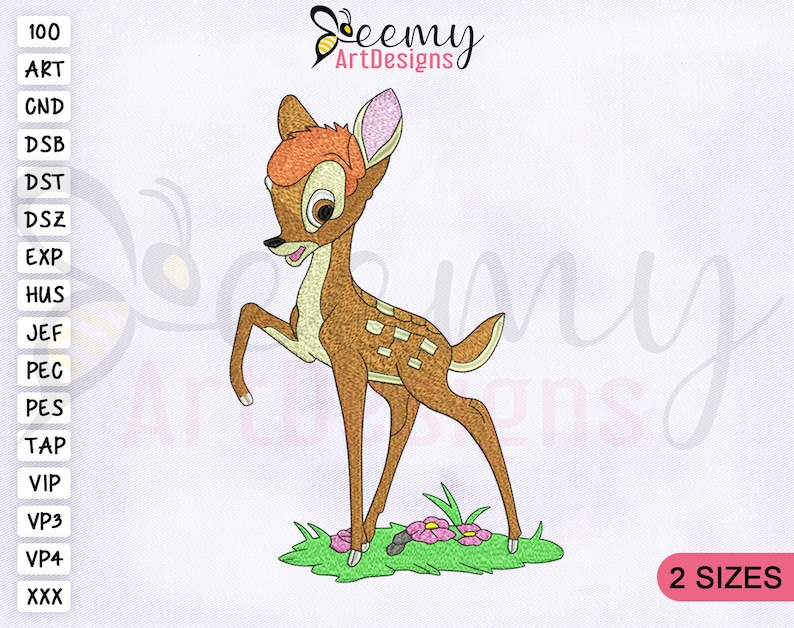 Playful Bambi Machine Embroidery Design 4x4 and 5x7 Hoop - Etsy Australia