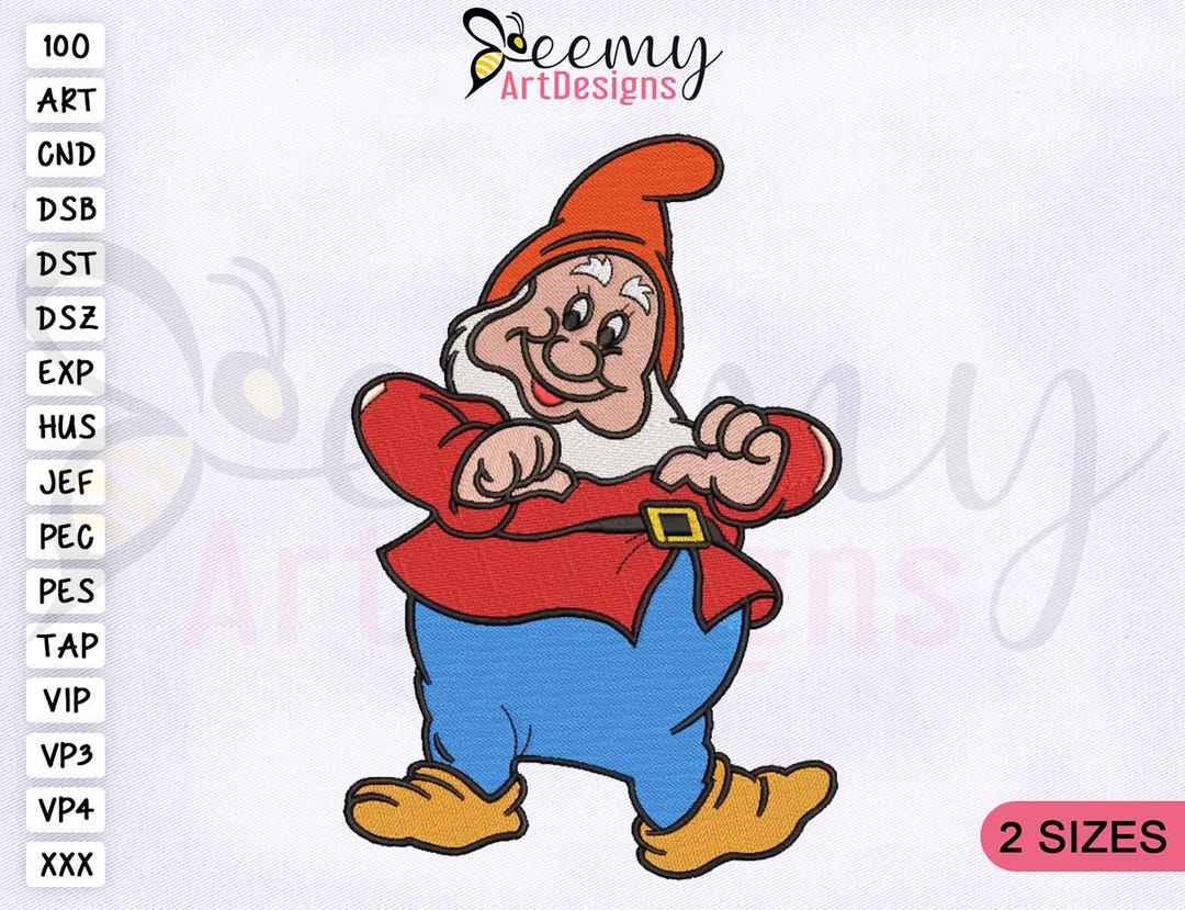 Happy Seven Dwarf Machine Embroidery Design | 4x4 and 5x7 Hoop | Happy ...