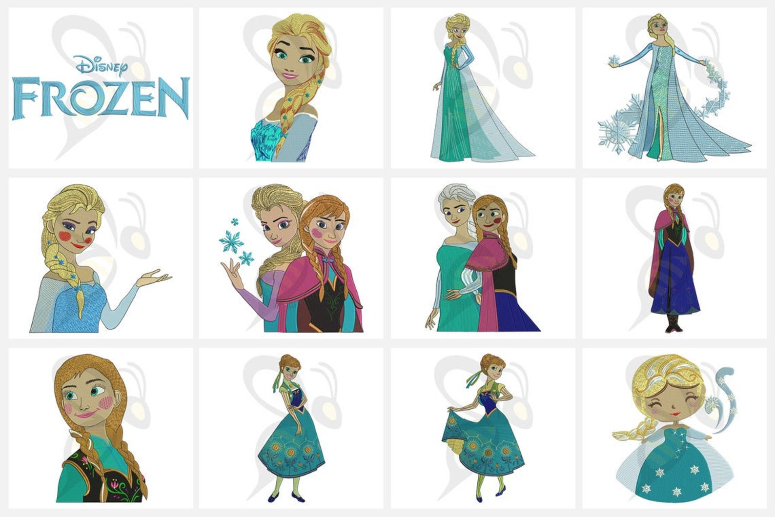 Frozen Embroidery Designs Bundle 4x4 and 5x7 Hoop EMB Frozen | Etsy