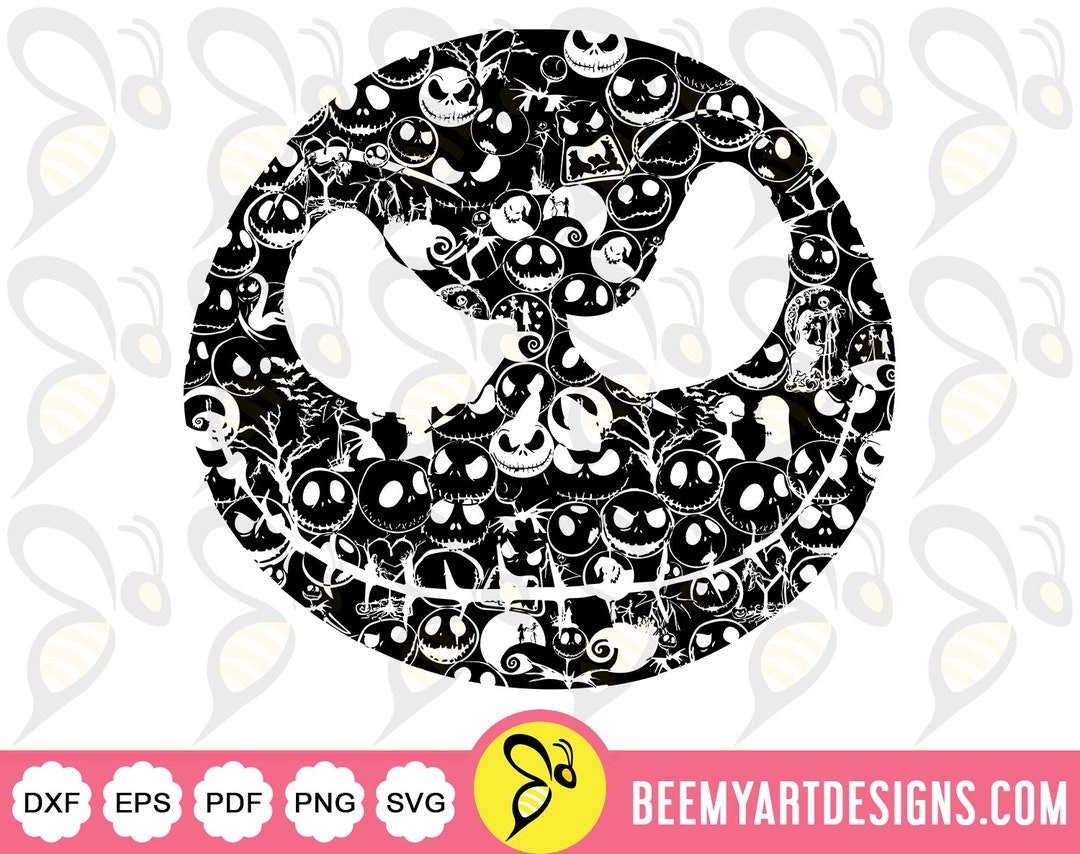 Jack Skellington Face Svg Vector, Jack Skellington Face T-shirt Design ...