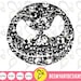 Jack Skellington Face Svg Vector, Jack Skellington Face T-shirt Design ...