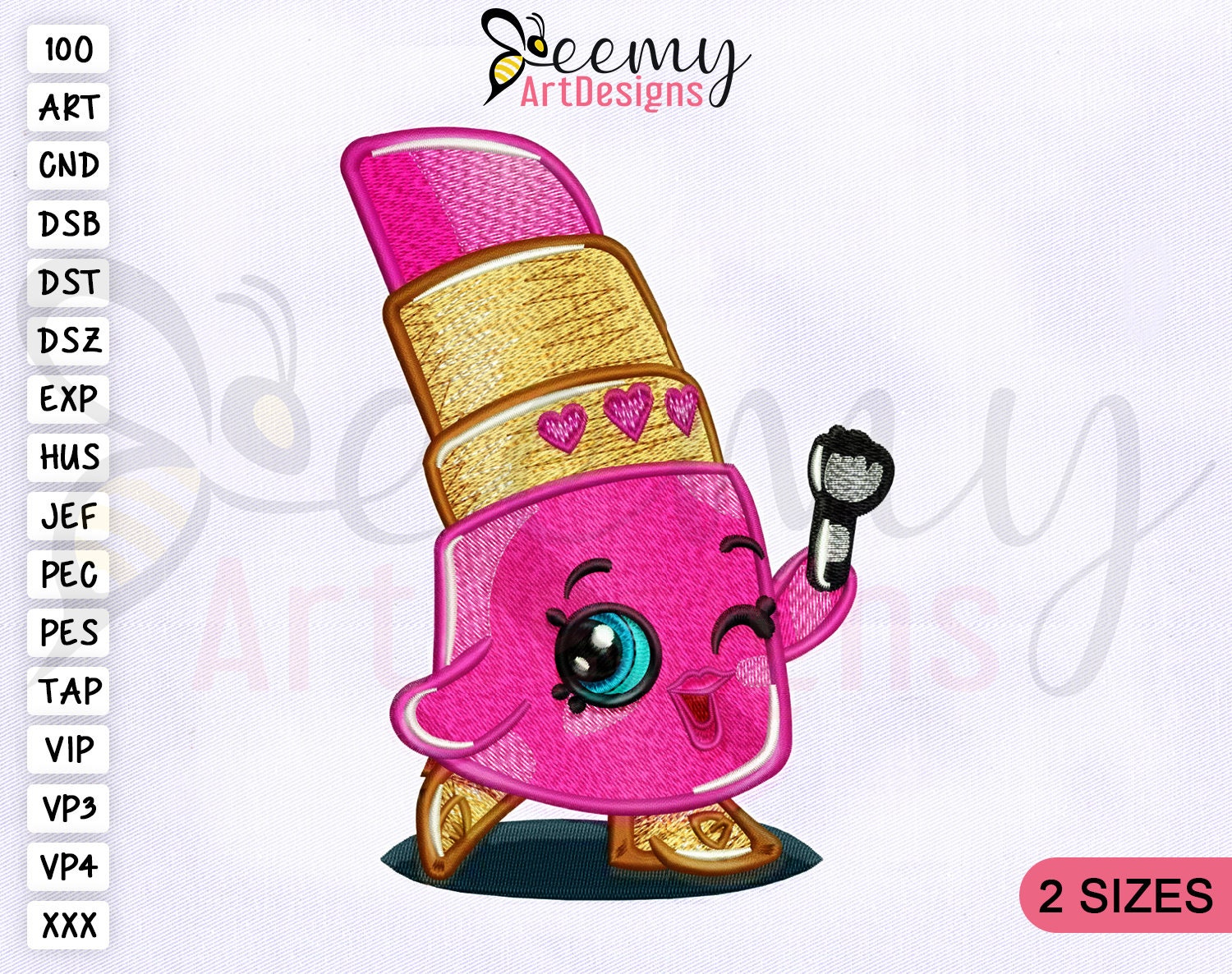 Shopkins Lippy Lip Machine Embroidery Design, 4x4 and 5x7 Hoop ...