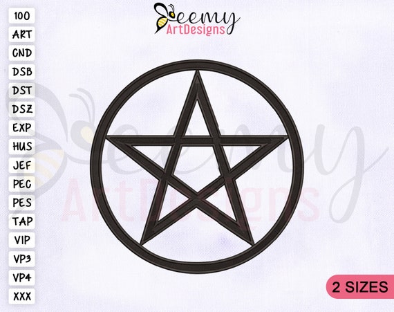 Wicca Pentacle Symbol Machine Embroidery Design 4x4 and 5x7 | Etsy
