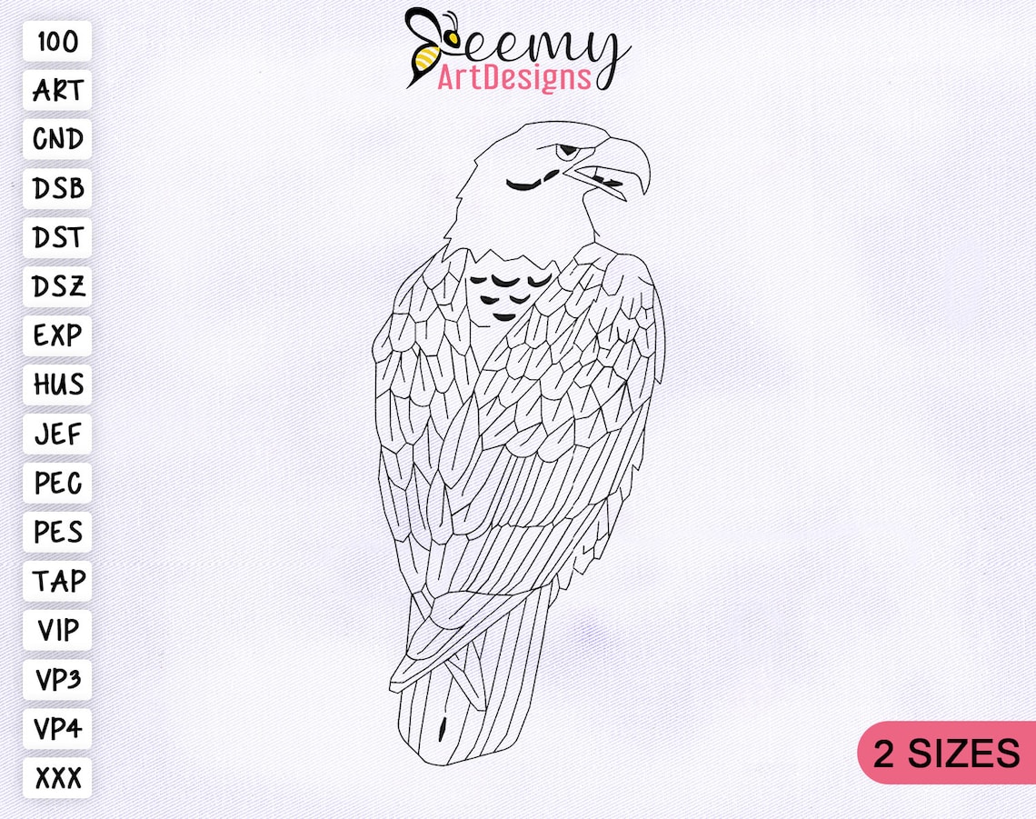 Peregrine Falcon Outline Embroidery Design 4x4 and 5x7 Hoop | Etsy