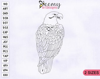 Peregrine Falcon Machine Embroidery Design 4x4 and 5x7 Hoop | Etsy