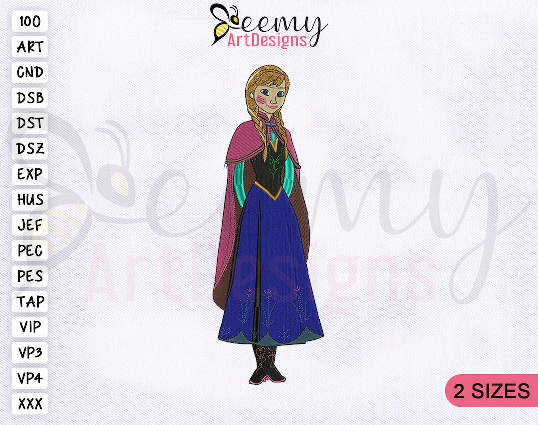 Frozen Princess Anna Embroidery Design, 4x4 and 5x7 Hoop, Princess Anna ...