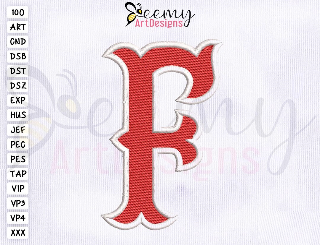 Letter F Logo 3 Inches Embroidery Design | 3 Inch Tall | F Logo ...