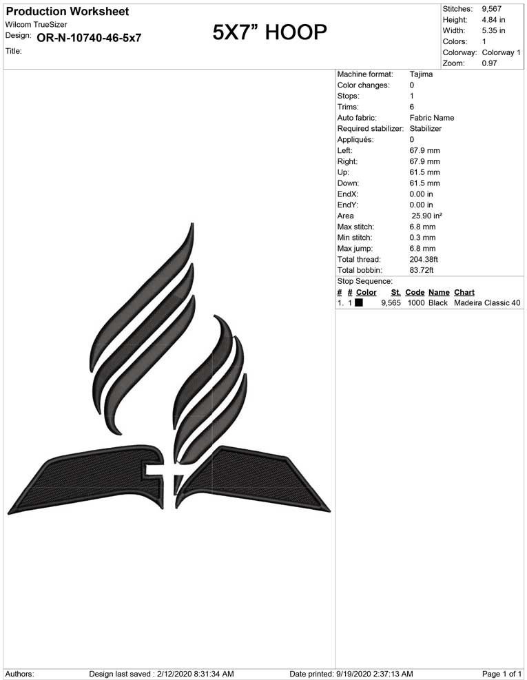 Seventh Day Adventist Church Embroidery Design | 4x4 & 5x7 Hoop EMB ...