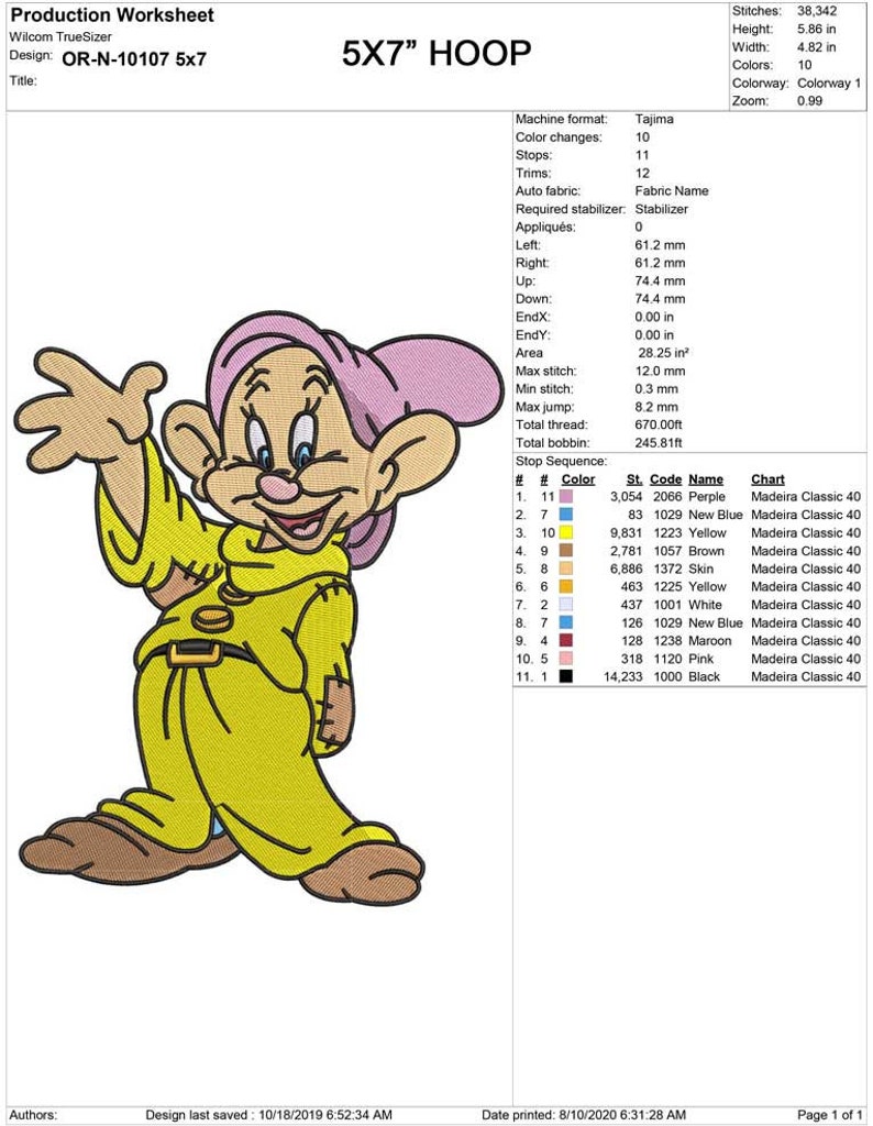 Hello Dopey Machine Embroidery Design 4x4 and 5x7 Hoop EMB - Etsy