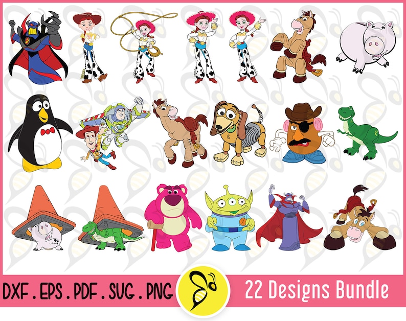 Toy Story SVG Vector Art Designs Bundle, Toy Story Vector File, Woody ...