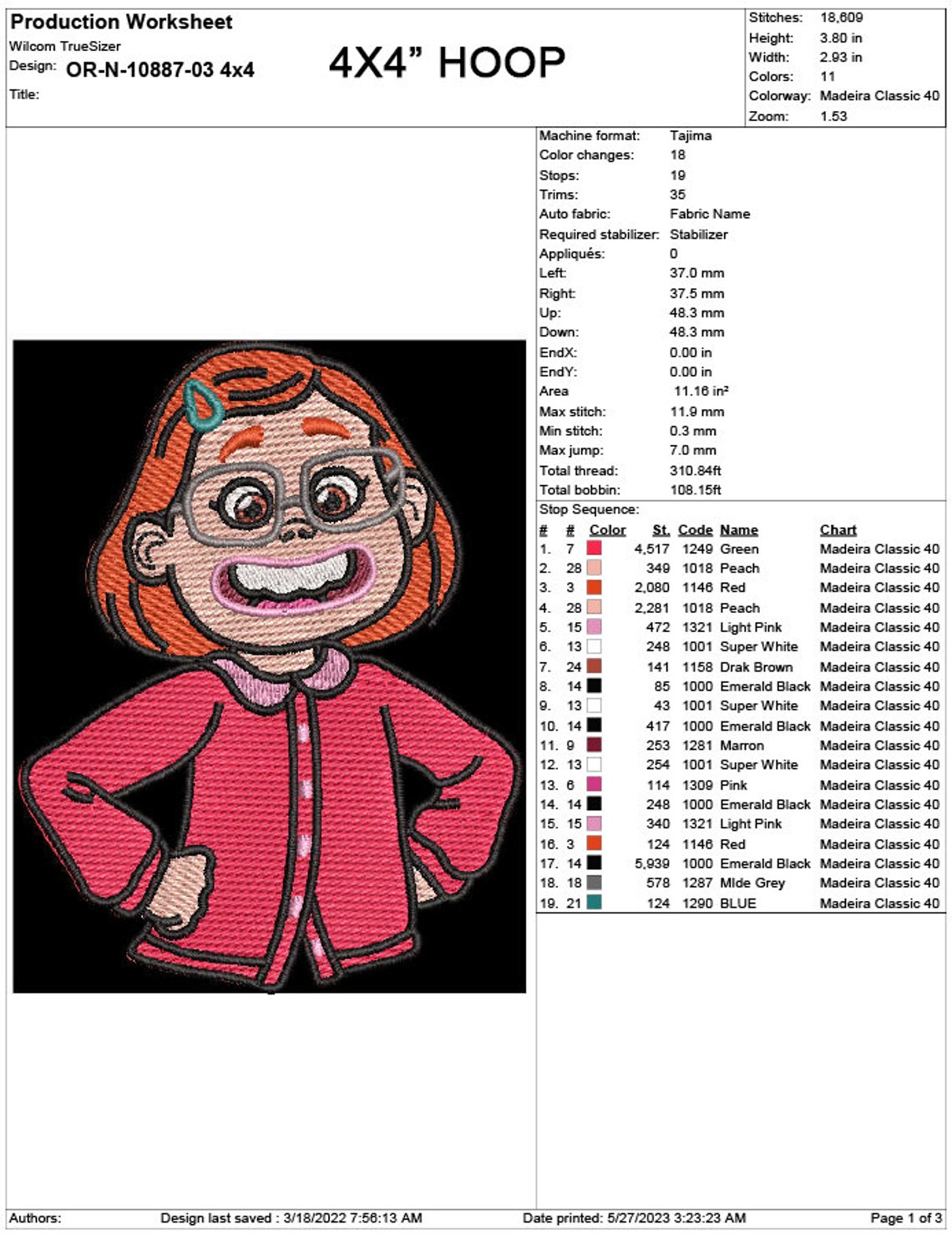 Turning Red Mei Lee Machine Embroidery Design, Turning Red Embroidery ...