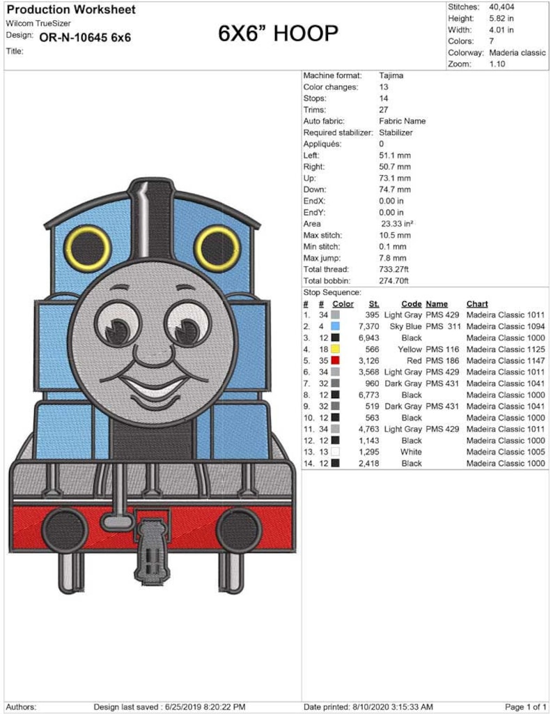 Thomas the Tank Engine Embroidery Design 4 Sizes Embroidery - Etsy