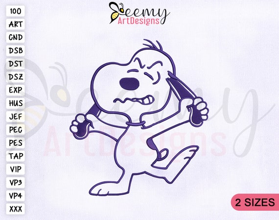 Angry Snoopy Machine Embroidery Design 4x4 and 5x7 Hoop - Etsy