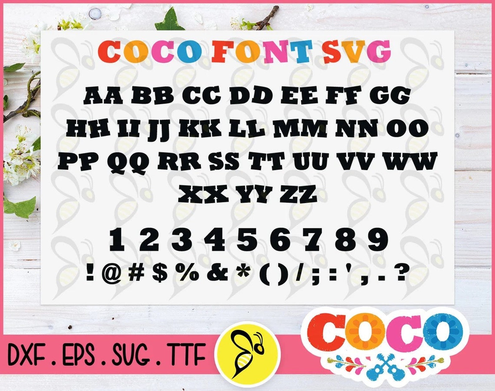 Colorful Coco Font SVG Collection Coco Font Png Eps Coco | Etsy