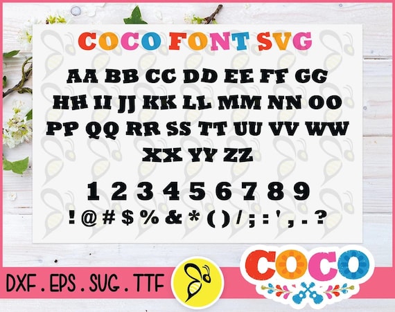 Colorful Coco Font SVG Collection Coco Font Png Eps Coco | Etsy