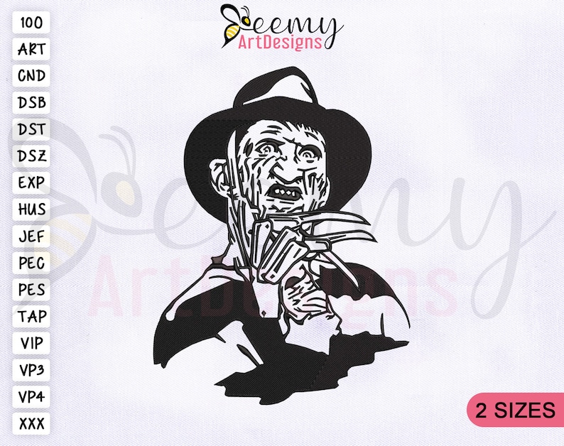 Freddy Krueger Silhouette Embroidery Design 4x4 & 5x7 Hoop | Etsy