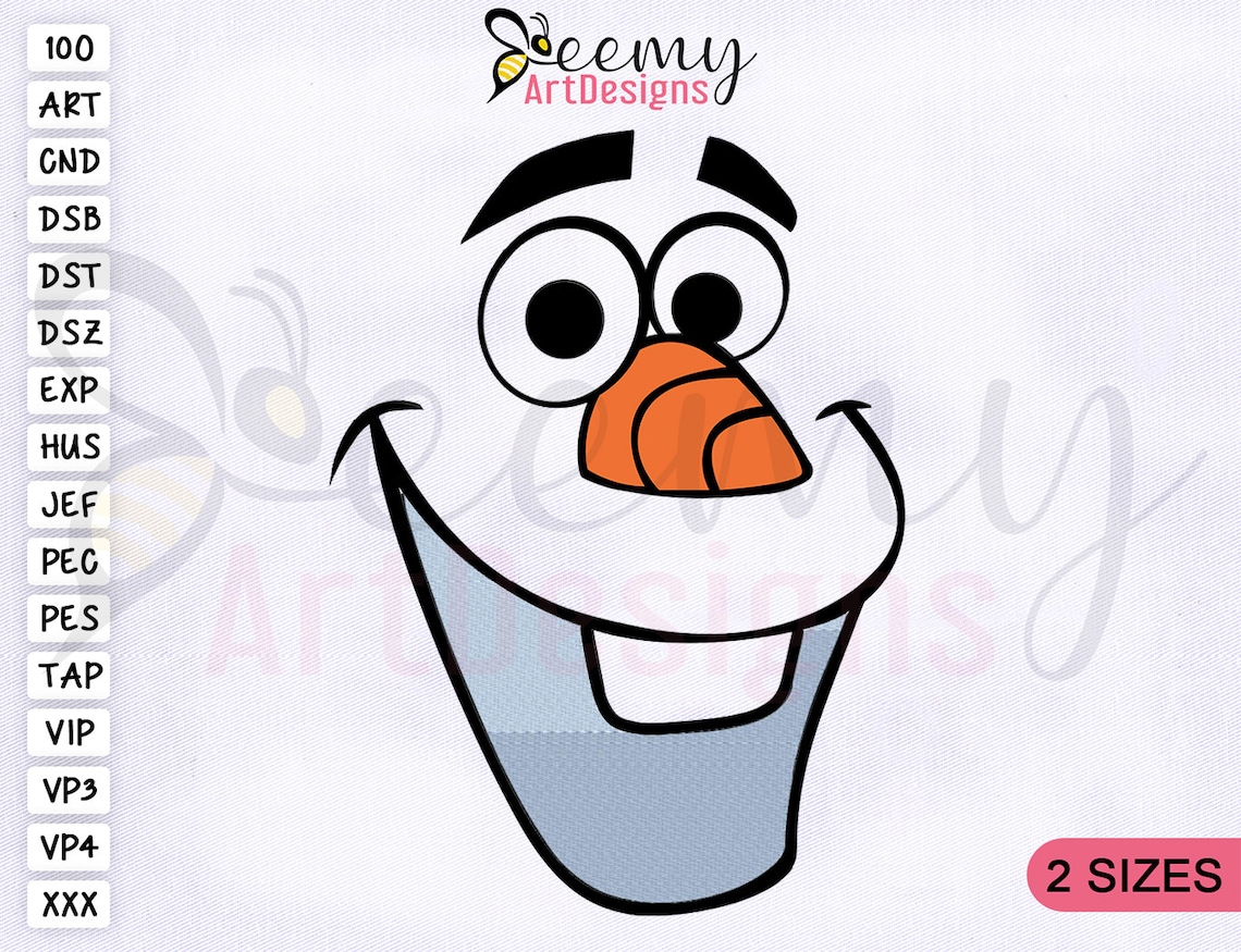 Laughing Olaf Face Embroidery Design Frozen Olaf Face - Etsy