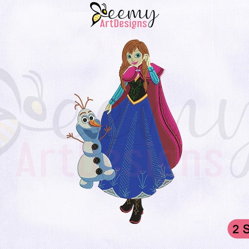 Frozen Princess Anna Machine Embroidery Design 4x4 and 5x7 - Etsy