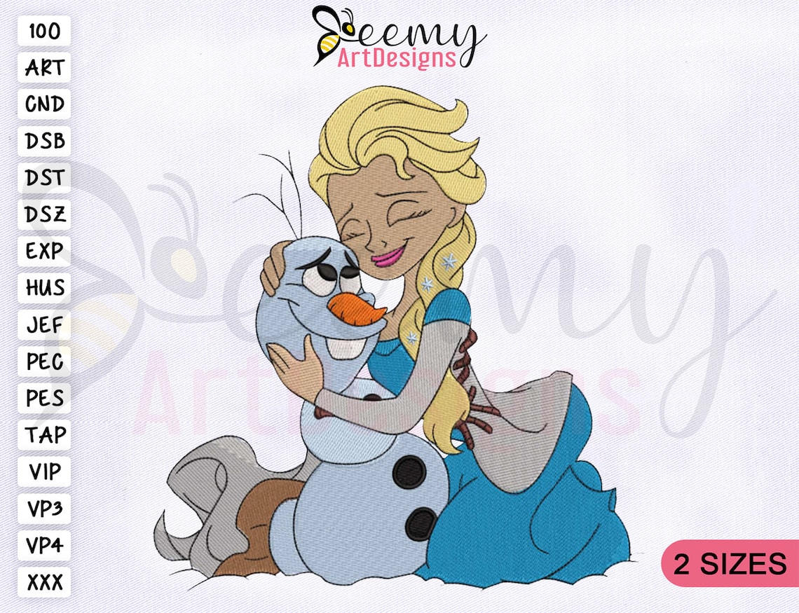 Frozen Embroidery Designs Bundle 2 Sizes EMB Designs Frozen - Etsy