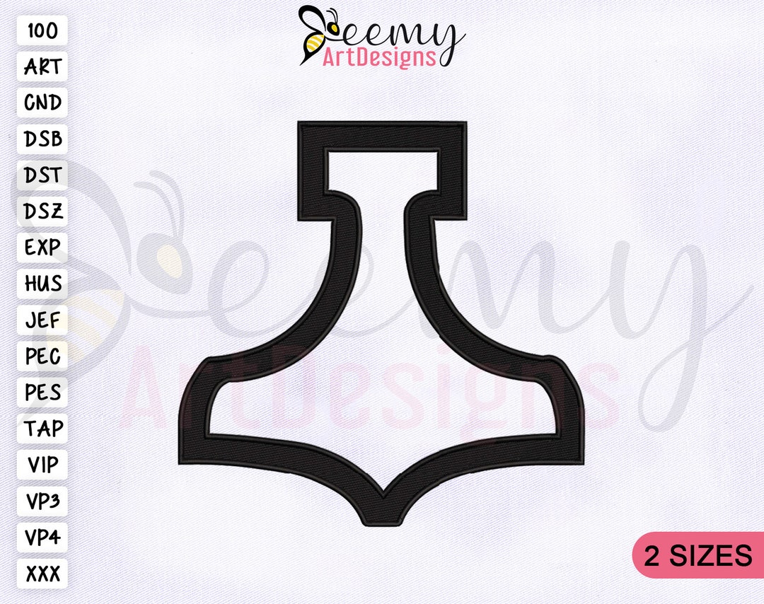 Hammer of Thor Machine Embroidery Design | 4x4 & 5x7 Hoop Embroidery ...