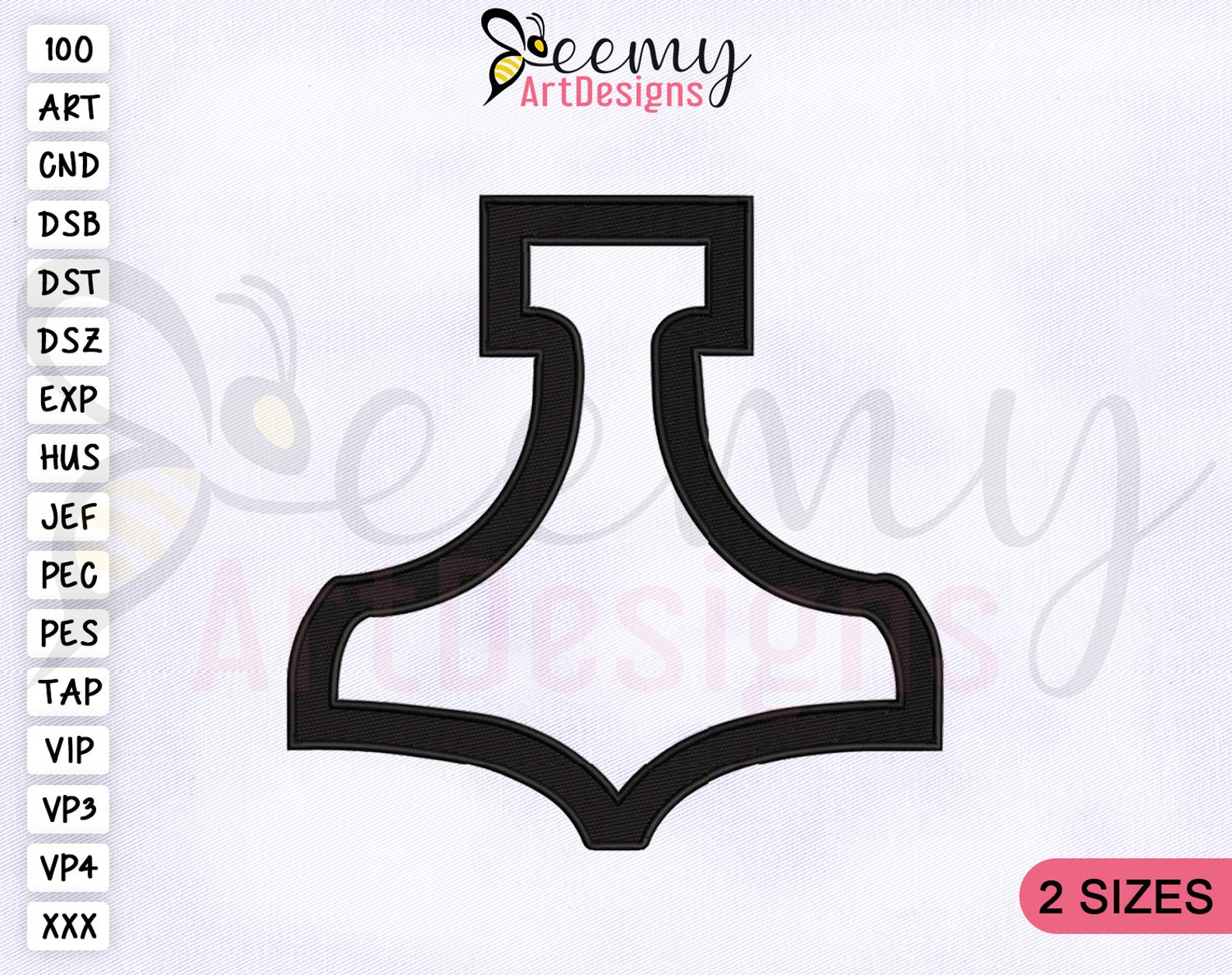 Hammer of Thor Machine Embroidery Design | 4x4 & 5x7 Hoop Embroidery ...
