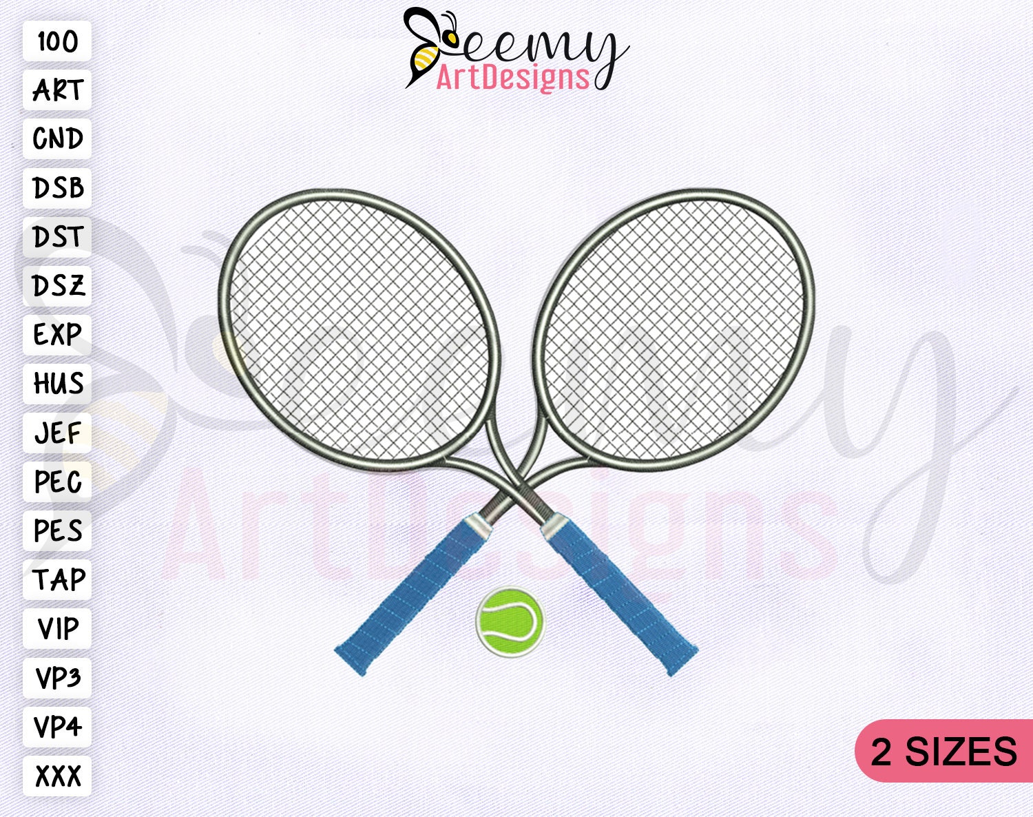 Tennis Racket Embroidery Design