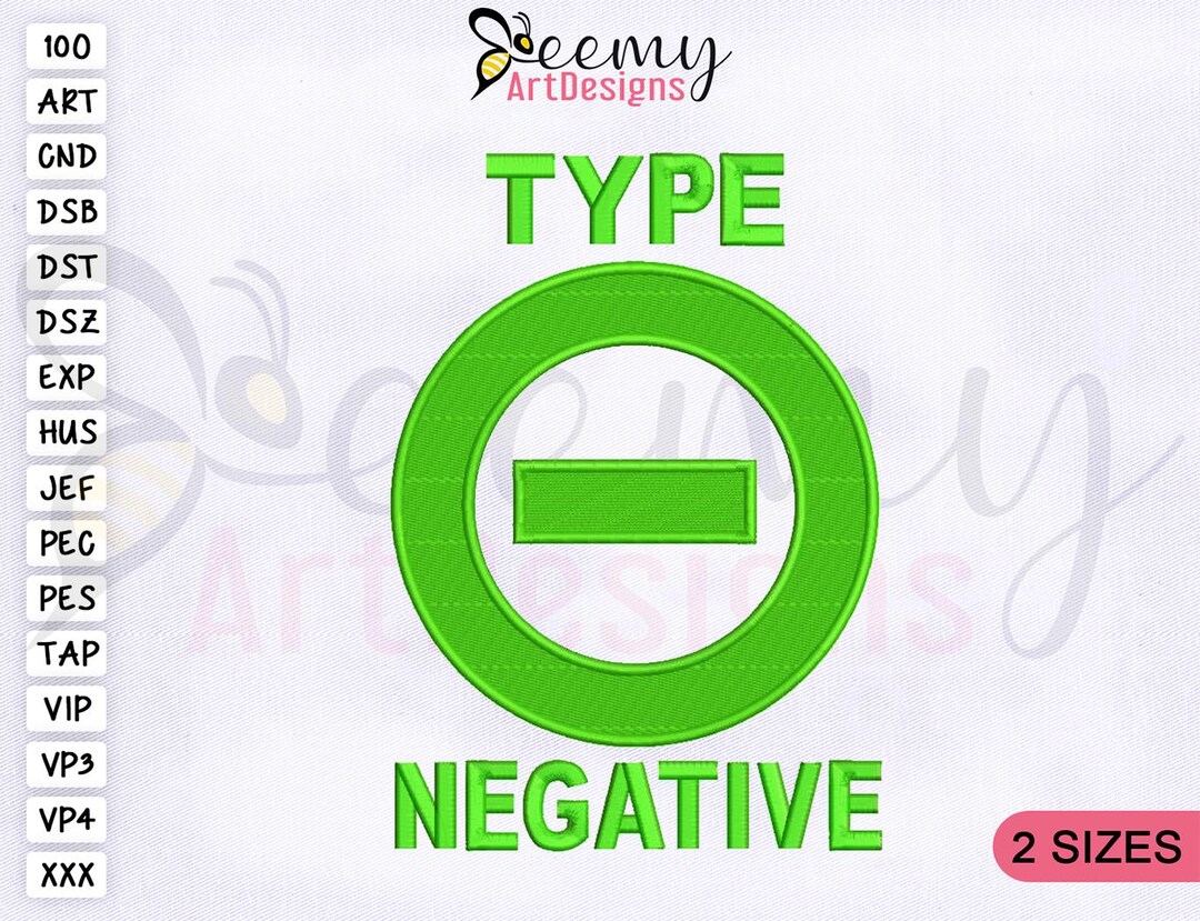 Type O Negative Logo Machine Embroidery Design | 2 Sizes Embroidery ...