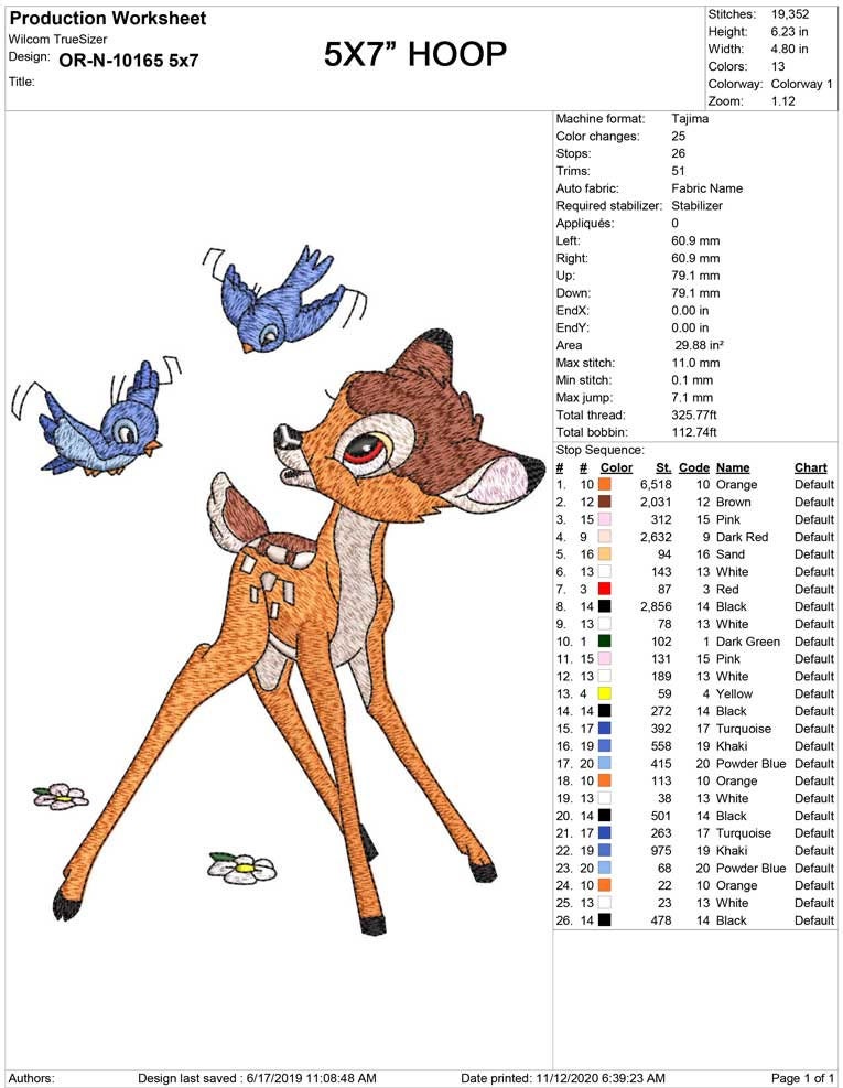 Birds Playing With Bambi Embroidery Design 4x4 and 5x7 Hoop | Etsy