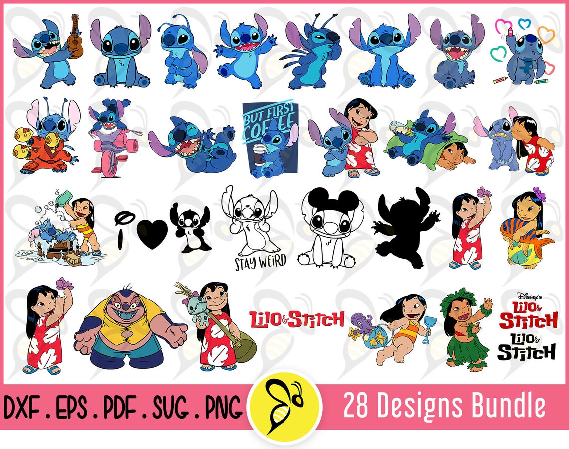 Lilo and Stitch SVG Vector Art Bundle, Lilo & Stitch Svg Cut Files ...