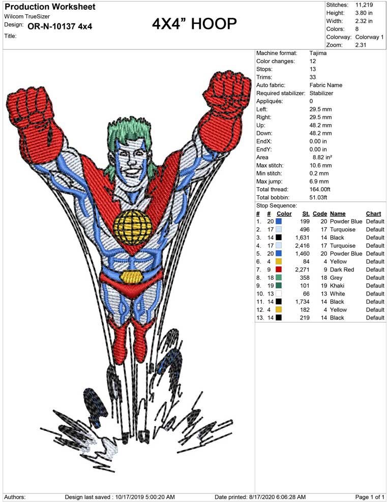 Superhero Captain Planet Embroidery Design 4x4 and 5x7 Hoop - Etsy