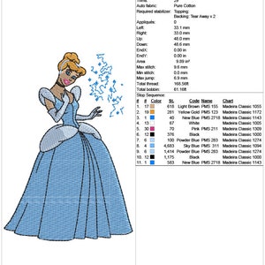 Princess Cinderella Embroidery Design, Princess Embroidery Designs ...