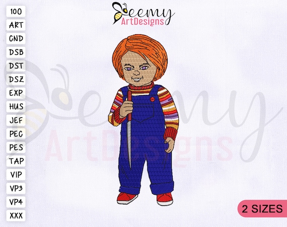 Horror Doll Chucky Embroidery Design 4x4 & 5x7 Hoop Chucky - Etsy