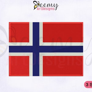 Norway Flag Machine Embroidery Design | 2.5x2.5 Hoop | 4x4 Hoop EMB ...