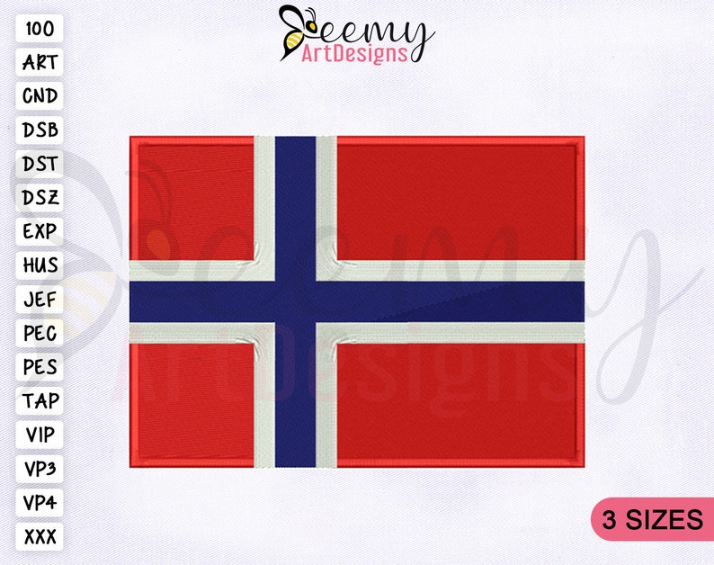 Norway Flag Machine Embroidery Design 2.5x2.5 Hoop 4x4 - Etsy