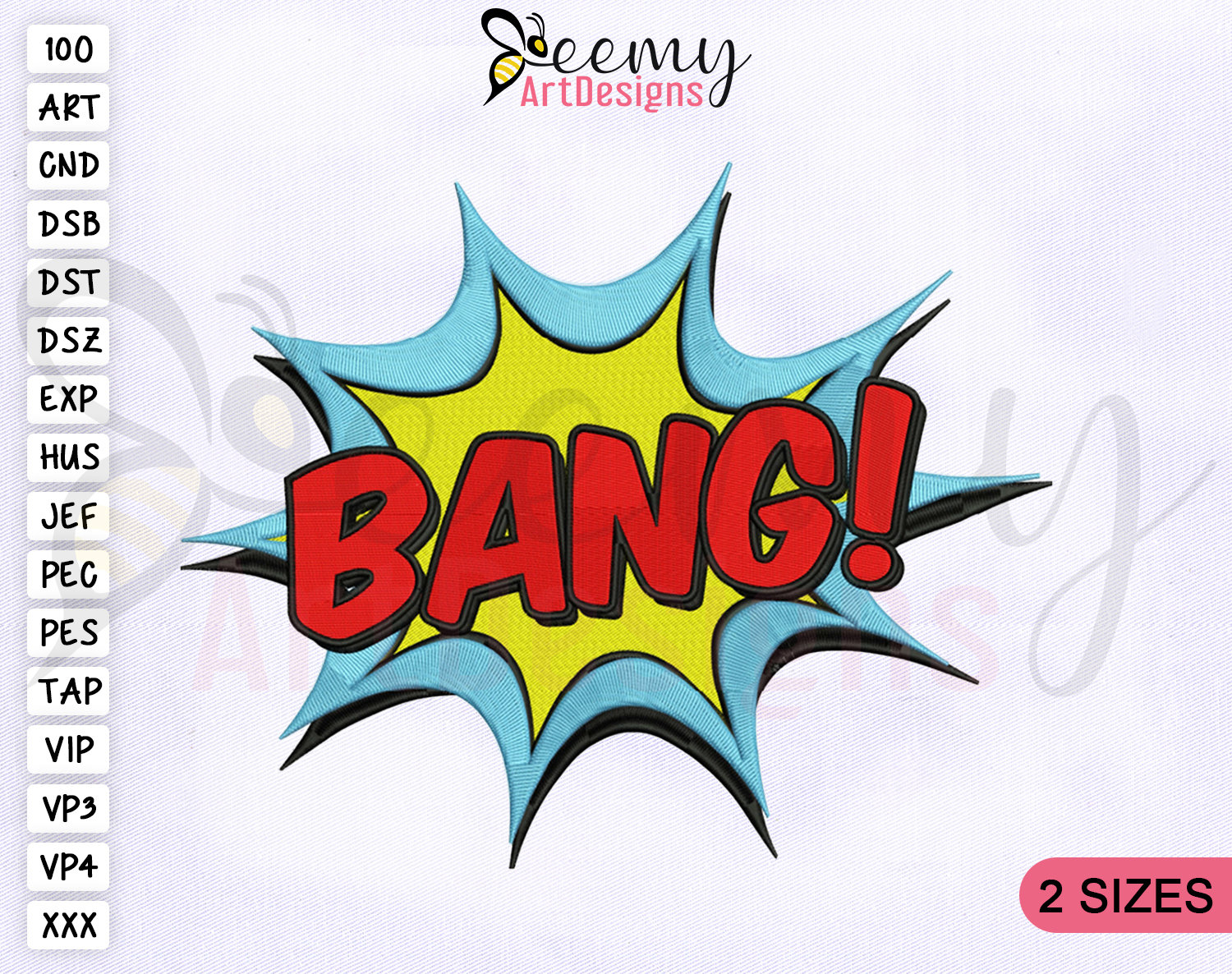 Bang Sign Machine Embroidery Design, 4x4 and 5x7 Hoop, Bang Symbol ...