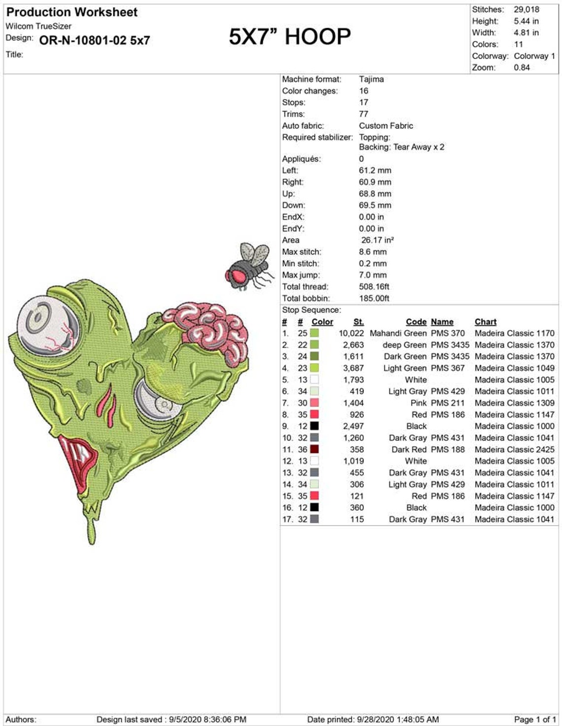 Horror Heart Zombie Embroidery Design, 4x4 and 5x7 Hoop, Horror ...
