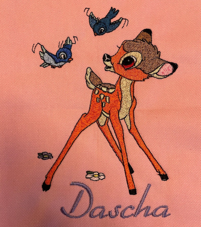 Birds Playing With Bambi Embroidery Design 4x4 and 5x7 Hoop - Etsy