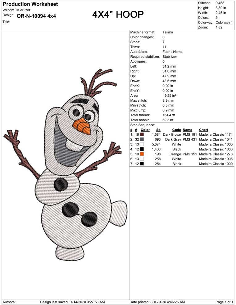 Happy Olaf Embroidery Design 4 Sizes Embroidery Designs - Etsy