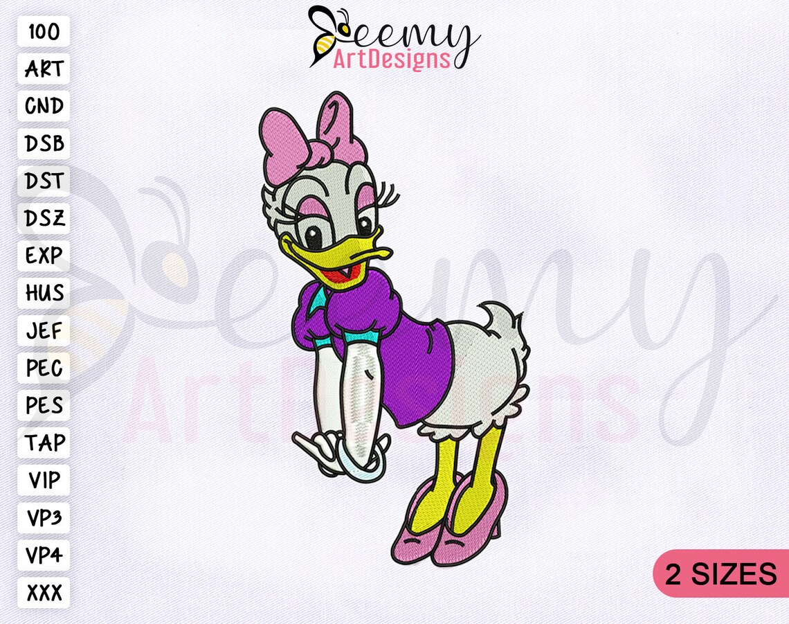 Daisy Duck Machine Embroidery Design, 4x4 & 5x7 Hoop Design, Daisy ...