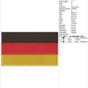 Germany Flag Machine Embroidery Design, 2.5x2.5, 4x4, & 5x7 Hoop EMB ...