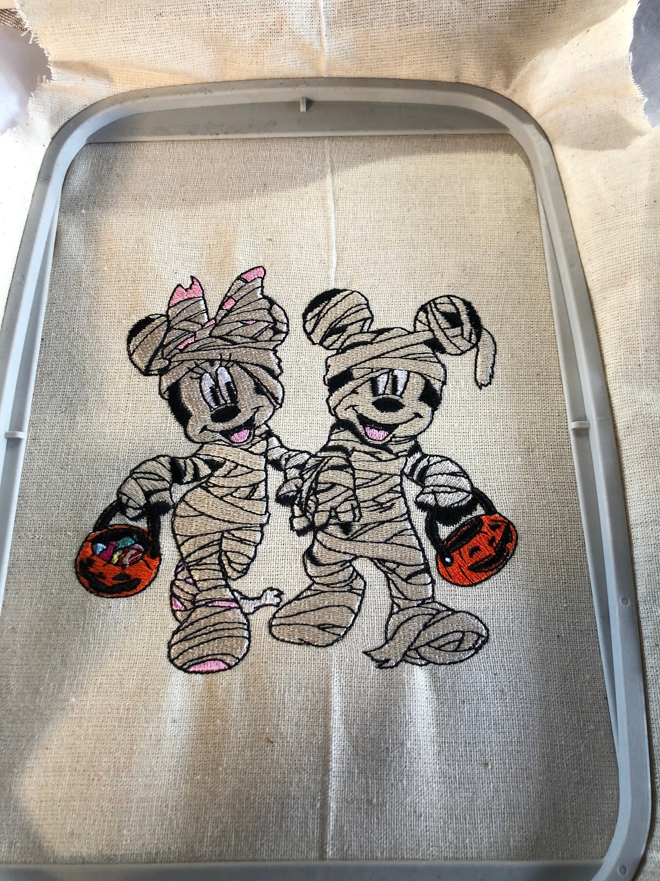 Mickey & Minnie Mummy Embroidery Design 4x4 and 5x7 Hoop - Etsy