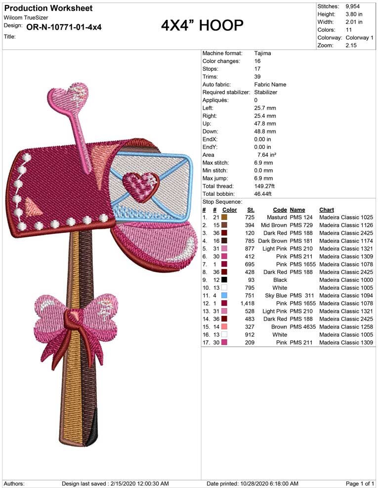 Valentine's Day Love Letter Post Box Embroidery Design - Etsy