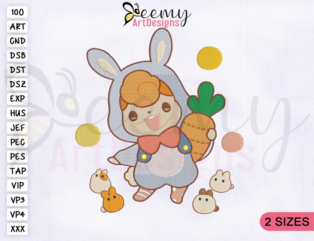 Zodiac Rabbit With Cute Babies Embroidery Design, Chinese Zodiac ...