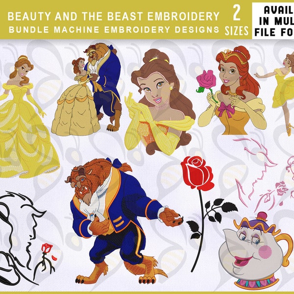 Beauty and the Beast Hand Embroidery - Etsy